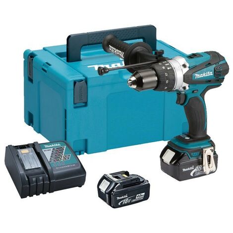 Makita DHP458RMJ LXT 18v Combi Hammer Drill 2 x 4.0ah Batts Makpac