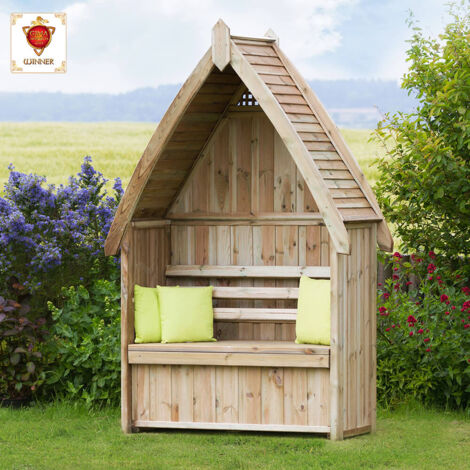 Zest Cheltenham Arbour Wooden Garden Seat & Storage Box Trellis Back