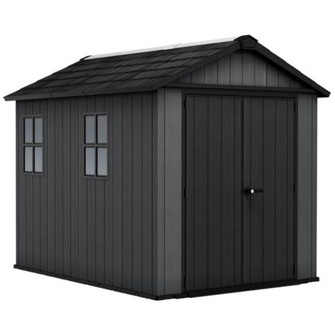Keter Newton 759 Composite Garden 7x9ft Shed Outdoor Storage Wood ...