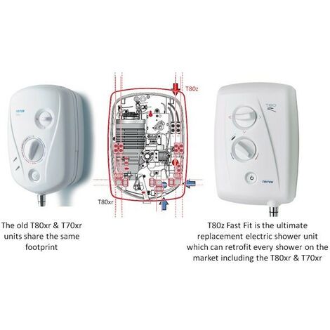 Triton T80Z Fast Fit 7.5kw Electric Shower White Left & Right Entry ...