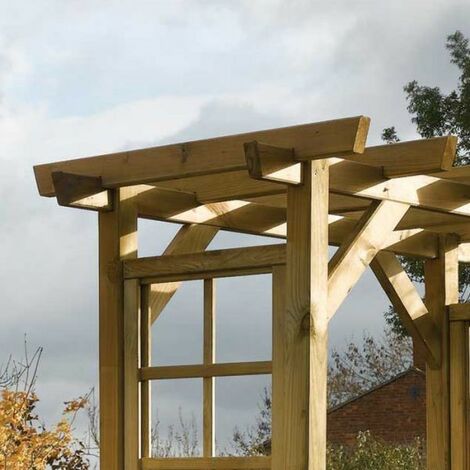 Rowlinson Wooden Garden Square Top Arch Pergola Plant Support