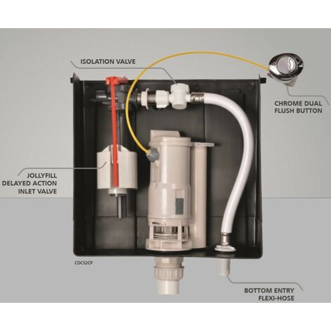 Macdee Duo Compact Dual Flush Concealed Toilet Cistern + Button CDC40CP ...