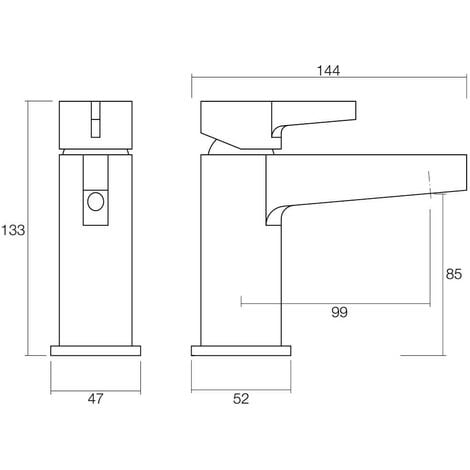 Roper Rhodes Aim Mini Single Lever Mono Basin Mixer Tap Chrome & Click ...