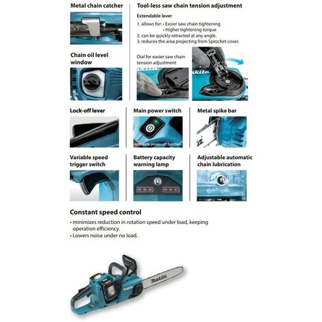 Makita DUC353Z Twin 18v / 36v LXT Lithium Cordless 35cm Chainsaw Bare ...