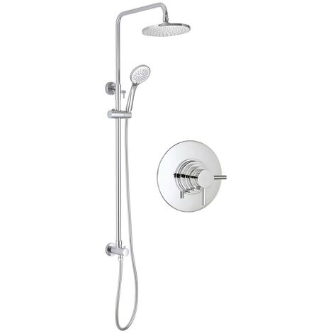 Chrome Round 2 Way Rigid Riser Diverter Kit For Concealed Shower Mixer