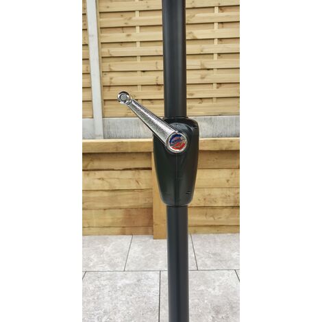 Signature Weave 2.5m Table Parasol Sun Shade Umbrella With Tilt Grey Canopy