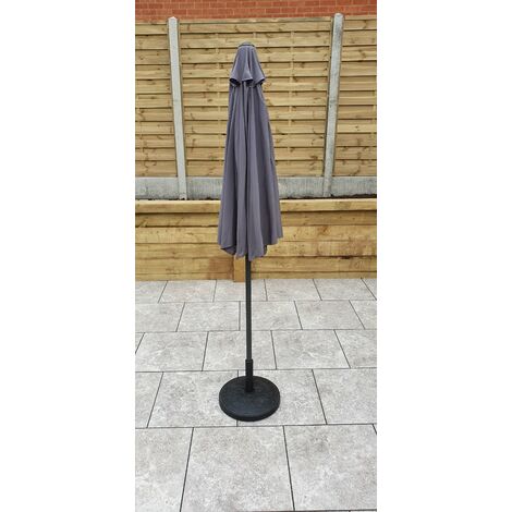Signature Weave 2.5m Table Parasol Sun Shade Umbrella With Tilt Grey Canopy