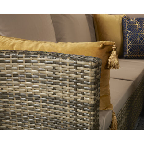 Signature Weave Charlotte Wicker Corner Sofa Dining Table Set 3 x ...