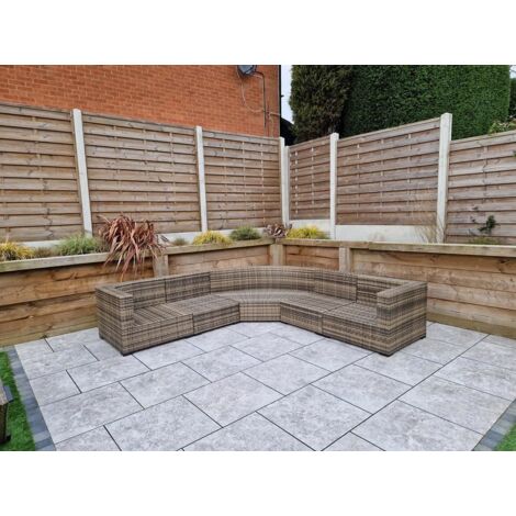 Signature Weave Jessica Wicker Large Corner Sofa & Footstool & End ...