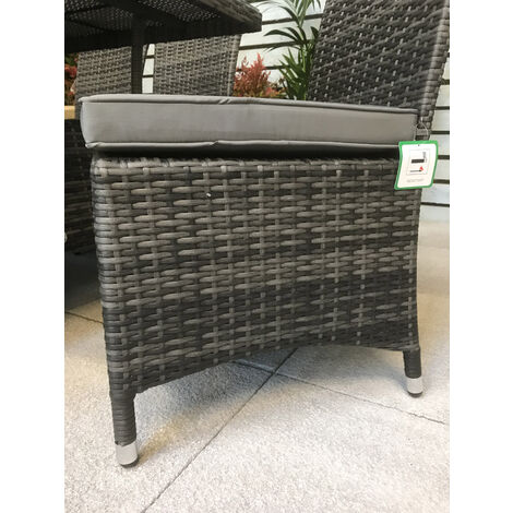 Signature Weave Emily Wicker Garden Dining Chair & Cushions Grey