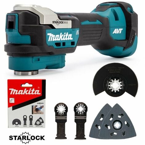 Makita DTM52Z 18v LXT Brushless Multi Tool Starlock Keyless Blade Carpenters Set