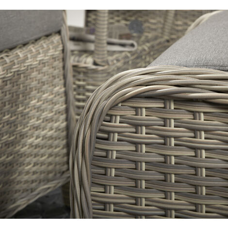 Signature Weave Meghan Wicker 2 x Reclining Chair Lounger Footstool ...