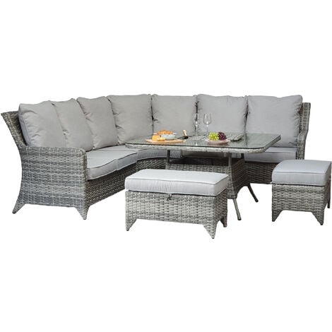 Signature Weave Sarah Wicker Corner Sofa Dining Table Bench Ice Bucket ...