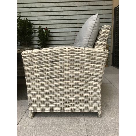 Signature Weave Amy Wicker 7 Seater Sofa Dining Table Set Chair Stool Grey