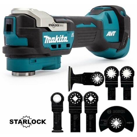 Makita DTM52Z 18v LXT Brushless Multi Tool Starlock Keyless + 6 Piece Blade Set