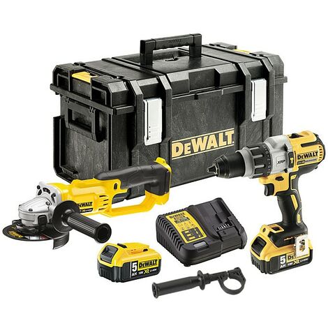 Dewalt DCK278P2 XR 18V DCD996 Brushless Combi Drill DCG412 Angle Grinder 5ah