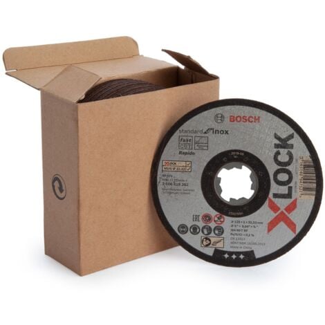 25x Bosch PRO X-LOCK Metal Grinder Inox Disc Straight 125mm 1mm x 22 ...