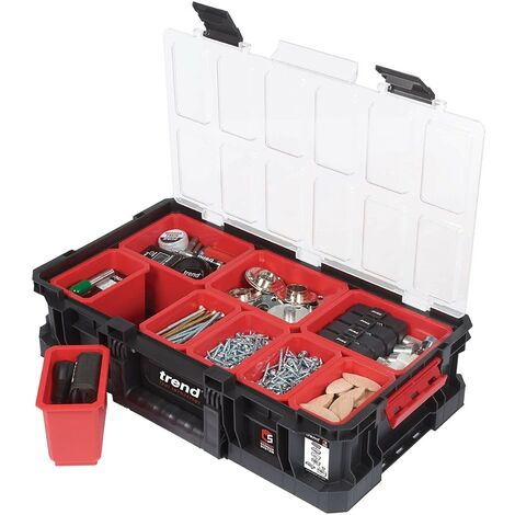 Trend MS/C/100B9 Compact Modular Clear Tool Box Case Storage Organiser ...