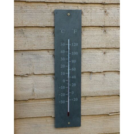 Garden 45cm Slate Thermometer Outdoor Temperature Centigrade Fahrenheit ...