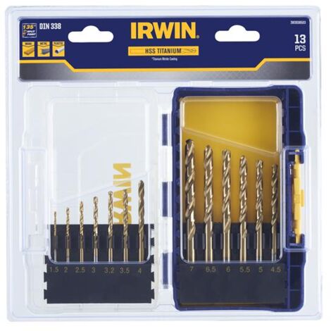 Irwin Tools 13-Piece HSS Pro Titanium Drill Bit Set (Models ...