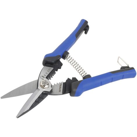 Faithfull Heavy Duty Multi Function Snips Carpet Steel Wire Rope PVC ...