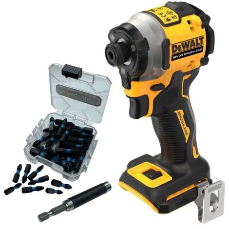 Dewalt DCF850N 18v XR Brushless Ultra Compact Impact Driver Bare + 25pc ...