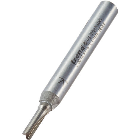 Trend Craft Pro 1/4in Shank 3mm 2 Flute Straight Router Cutter Bit ...