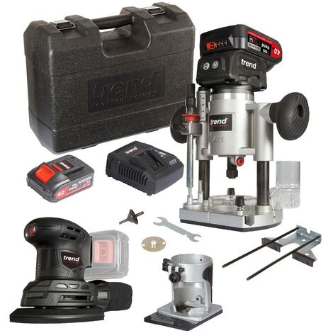 Trend T18S/R14K2 18v Cordless Brushless Router Plunge Base + Detail ...