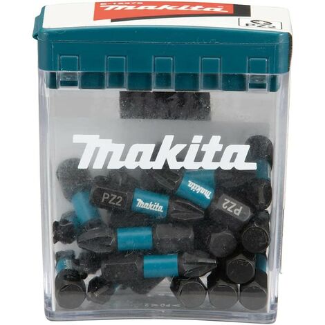 Makita E-12376 25 Piece 25mm Black Screwdriver Impact Rated Bit Set ...
