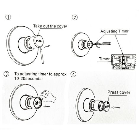 Chrome Timed Non Concussive Concealed Shower Valve Self Closing Gym ...