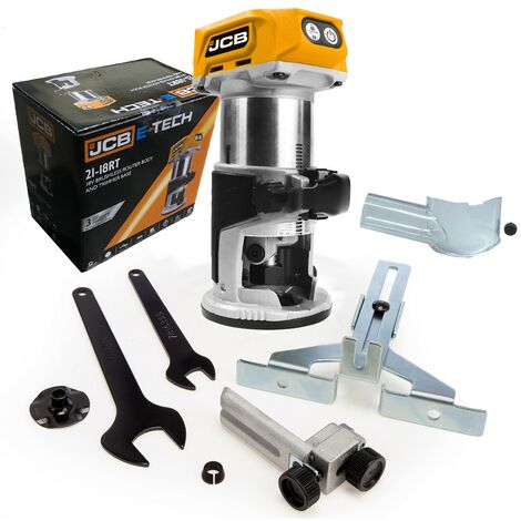 JCB 18RT-B 18V Cordless Brushless Laminate Router Trimmer Base Bare + Guide