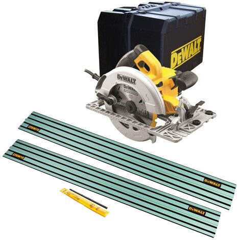 DeWalt DWE576K 110v Precision Circular Saw 190mm + 2 x 1.5m Guide Rails ...