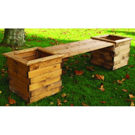 Charles Taylor Wooden Garden Square Raised Planter Bench Seat