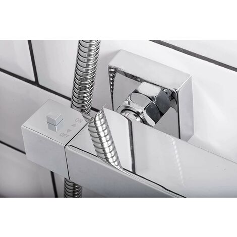 Bristan Cascade Edge Square Chrome Thermostatic Bar Shower Mixer & Fast ...