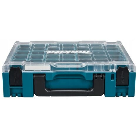 Makita Clear Lid MAKPAC Tool Case Stacking Organiser Tool Box + Inserts X 2