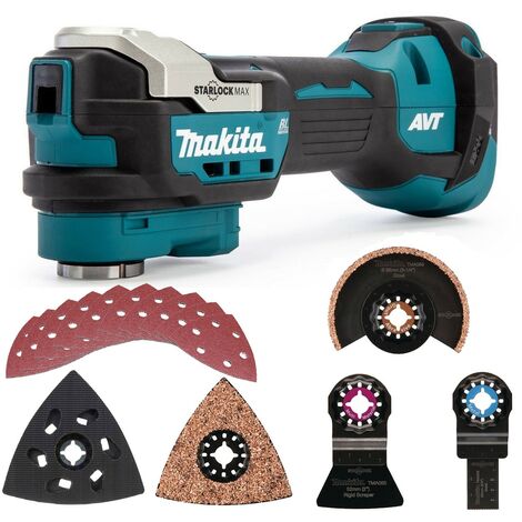 Makita DTM52Z 18v LXT Brushless Multi Tool Tile Plunge Tilers Set + 10 Sheets