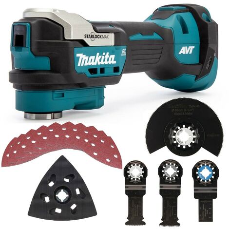 Makita DTM52Z 18v LXT Brushless Multi Tool Plunge Carpenters Set + 10 Sheets