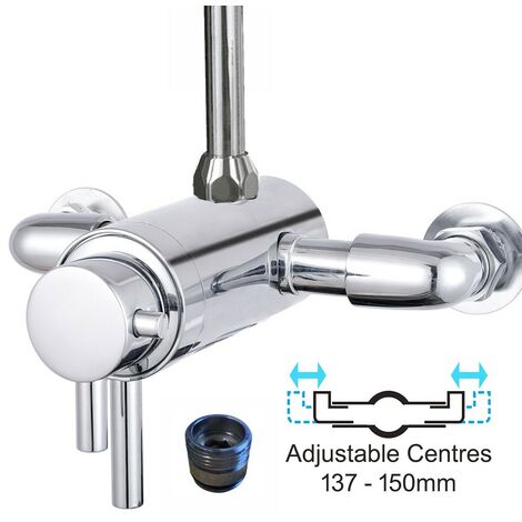 Dual Control Thermostatic Exposed Shower Mixer Valve 137mm 150mm 3/4 ...