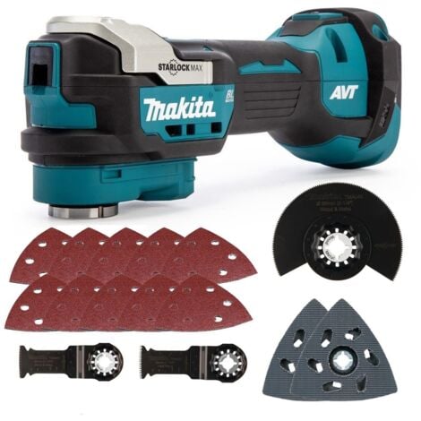 Makita DTM52Z 18v LXT Brushless Starlock Multi Tool Carpenters Set + 10 Sheets