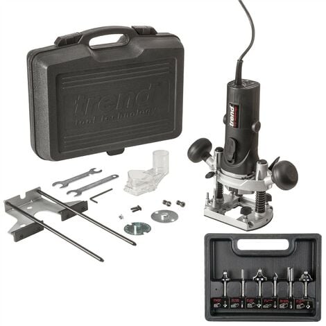 Trend T4ELK 110v 1/4in Compact Variable Speed Plunge Router 759W x6 1/4 ...
