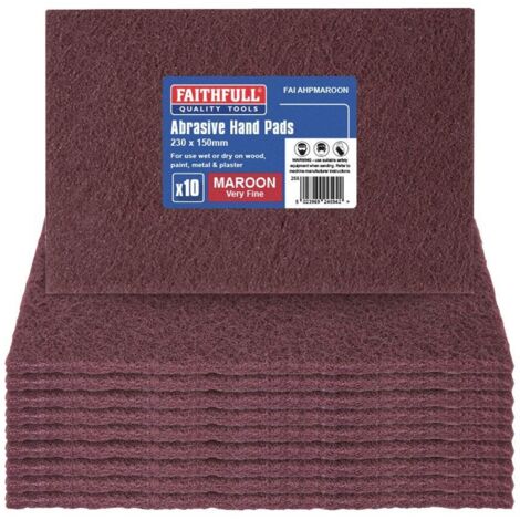 Faithfull Hand Pad Maroon Very Fine 230 x 150mm 10 FAIAHPMAROON