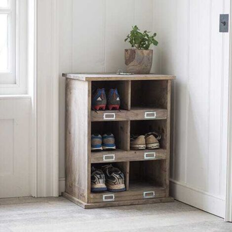 Garden Trading Chedworth Wooden Shoe Locker Rack Hallway Storage Unit 6 ...