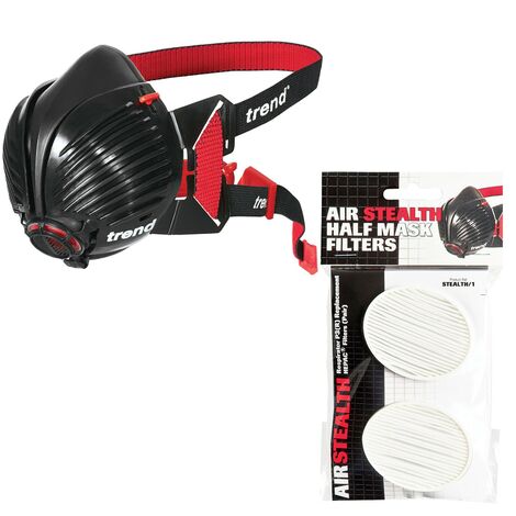 Trend STEALTH/SM AIR STEALTH Half Face Dust Mask with Spare x2 P3 ...