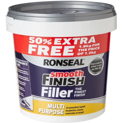 Ronseal 36546 Smooth Finish Multipurpose Wall Filler Ready Mixed 1.2kg ...