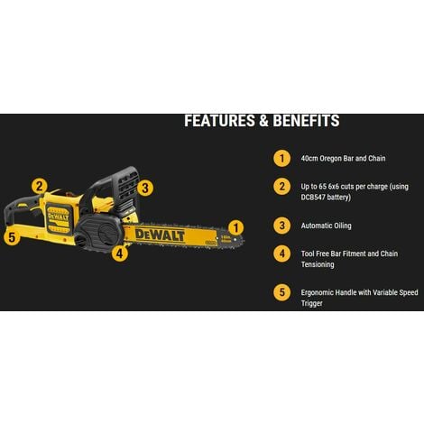 Dewalt DCM575N 54v XR Flexvolt Cordless 40cm Chainsaw Brushless Bare ...