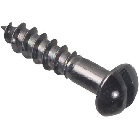 ForgeFix FPRH348BJ Wood Screw Slotted Round Head ST Black Japanned 3 ...