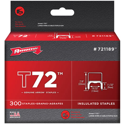 Arrow A721189 T72 Clear Insulated Staples 9 x 15mm (Box 300) ARR721189