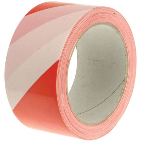 Faithfull Economy Self Adhesive Hazard Tape Red White 50mm x 33mm