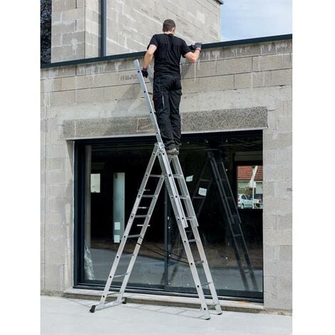 Zarges 48983 Light Trade Combination Ladder 3-Part 3 x 10 Rungs ZAR48983