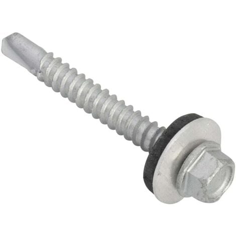 ForgeFix TFHL5545 TechFast Hex Head Roofing Screw Self-Drill Light Section 5.5 x 45mm Pack 100 ...